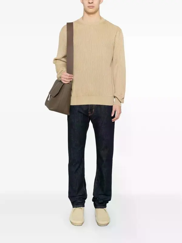 Canali Ribbed-knit Sweater - Brown