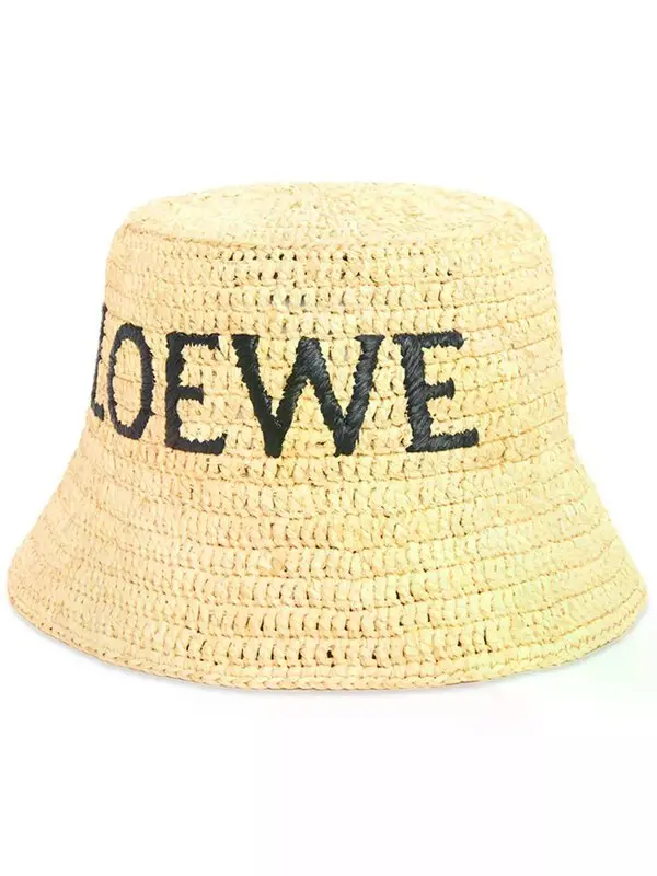 Loewe Woven Raffia Bucket Hat - Neutrals