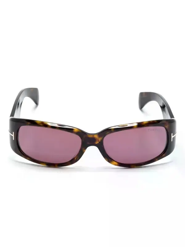 TOM FORD Tortoiseshell Rectangle Sunglasses - Brown