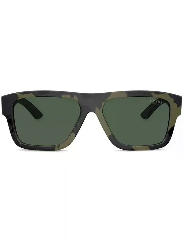 Prada Camouflage Square Frame Sunglasses - Green