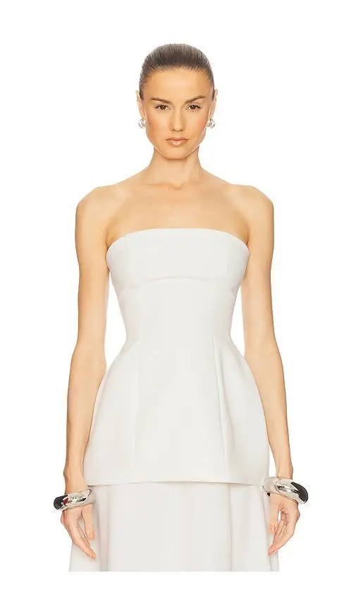 HELSA Heavy Crepe Tunic Top - Ivory