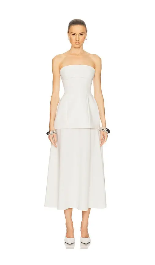 HELSA Heavy Crepe Tunic Top - Ivory