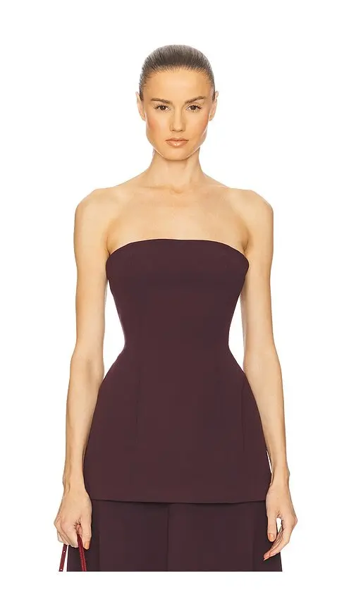 HELSA Heavy Crepe Tunic Top - Eggplant