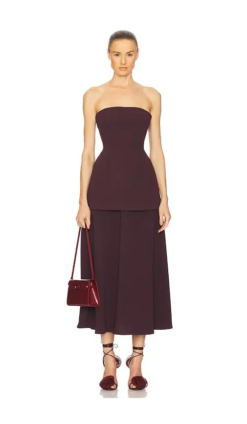 HELSA Heavy Crepe Tunic Top - Eggplant