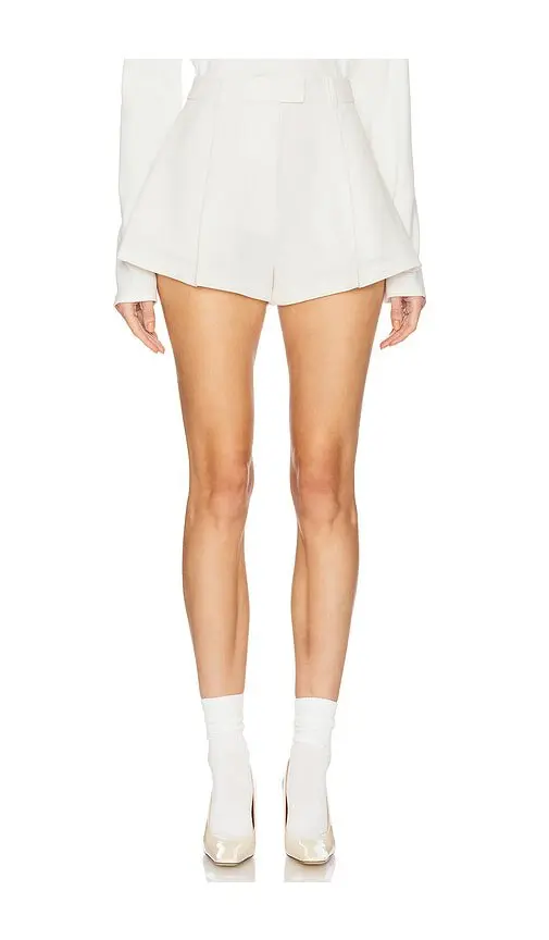 HELSA The Heavy Crepe Flirt Short - Ivory