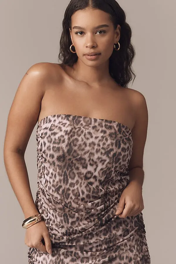 Anthropologie Mesh Shirred Tube Top