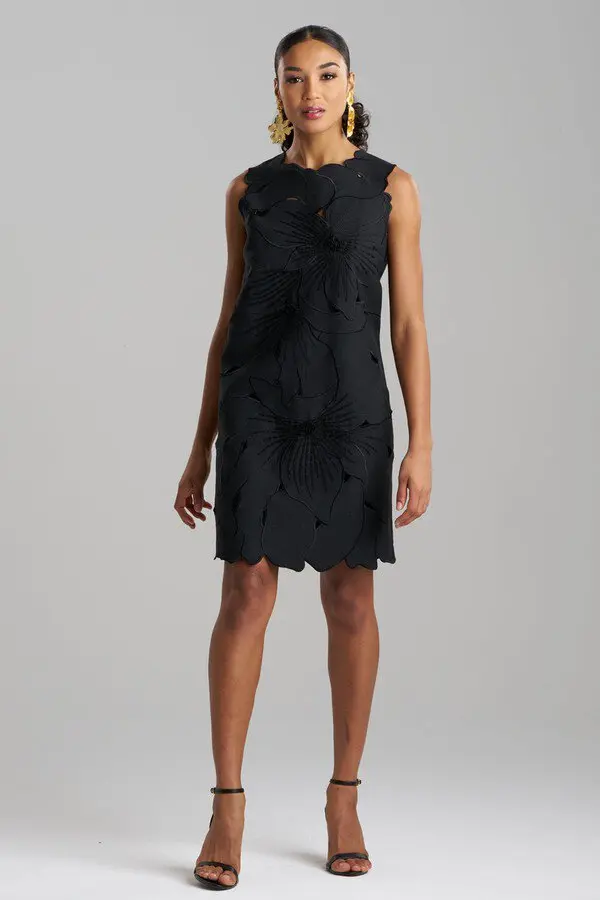Natori Couture Canvas Embellished Shift Dress