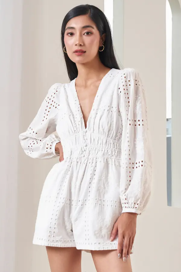 Yumi Kim Cotton Eyelet Abigail Romper