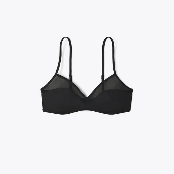 Tory Burch Mesh Trim Bikini Top - Black/black