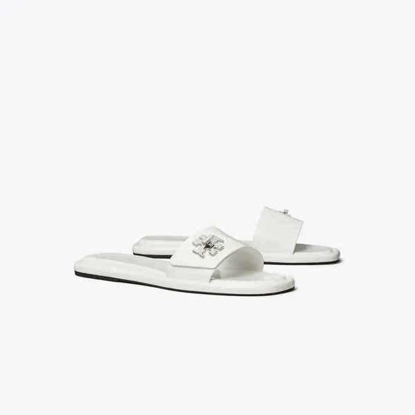 Tory Burch Turnlock Cross-band Slides - Cloud
