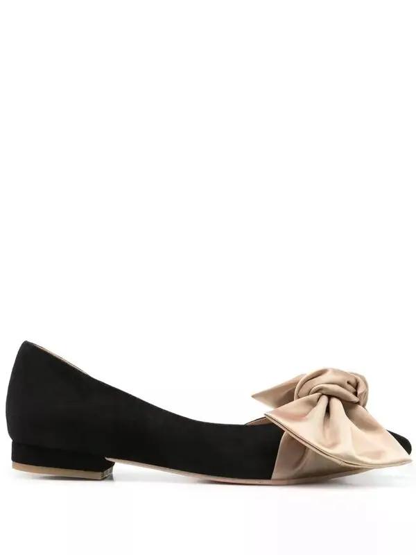 GINISSIMA Bow-detailed Ballet Flats - Black