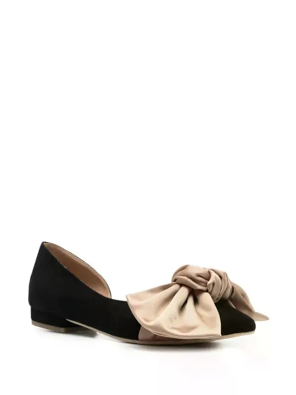 GINISSIMA Bow-detailed Ballet Flats - Black