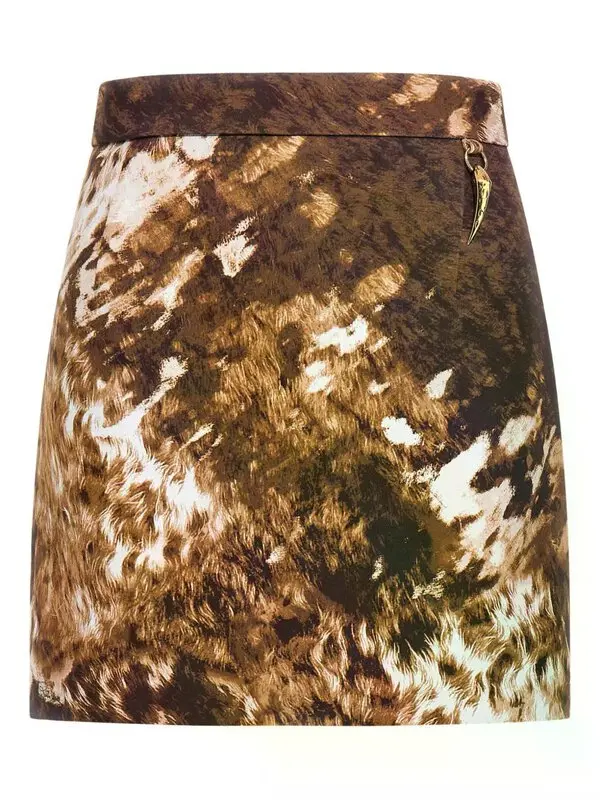 Roberto Cavalli Appaloosa-print Mini Skirt - Brown