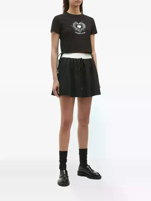 B+AB Cotton-blend A-line Skirt - Black