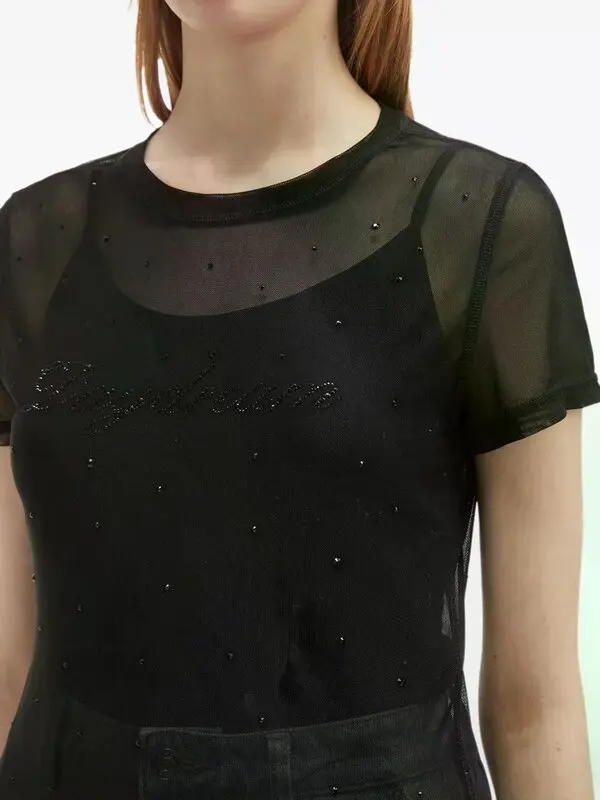 B+AB Rhinestone-embellished T-shirt - Black
