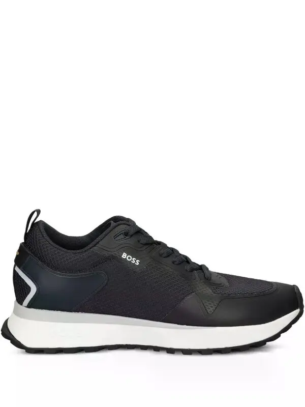 BOSS Mesh-detail Mixed Material Trainers - Blue