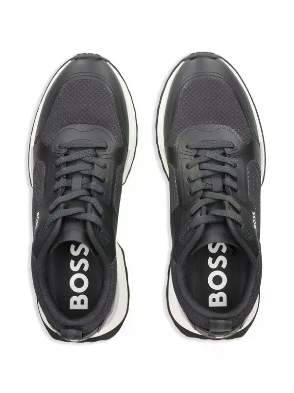 BOSS Mesh-detail Mixed Material Trainers - Blue