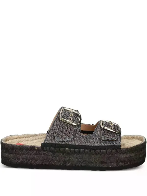 Moschino Double-buckle Espadrilles - Black
