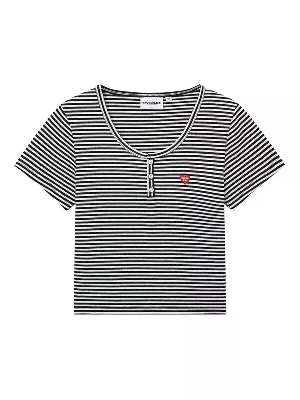CHOCOOLATE Striped Logo T-shirt