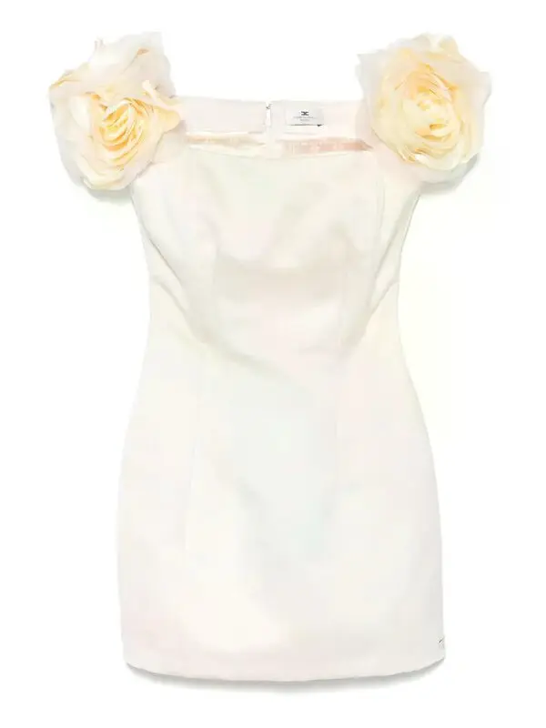 Elisabetta Franchi Floral-appliqué Satin Mini Dress
