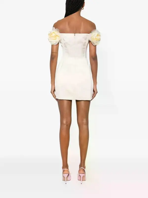 Elisabetta Franchi Floral-appliqué Satin Mini Dress