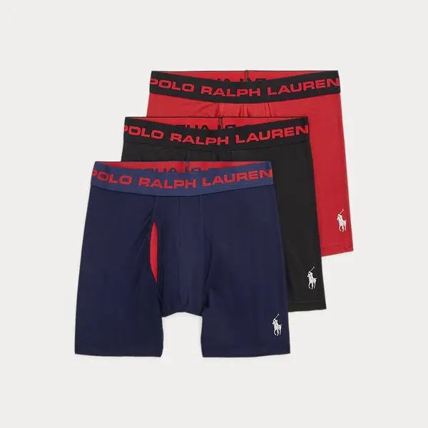 Ralph Lauren Perfect Pouch Modal Boxer Brief 3-pack - Navy Black Red