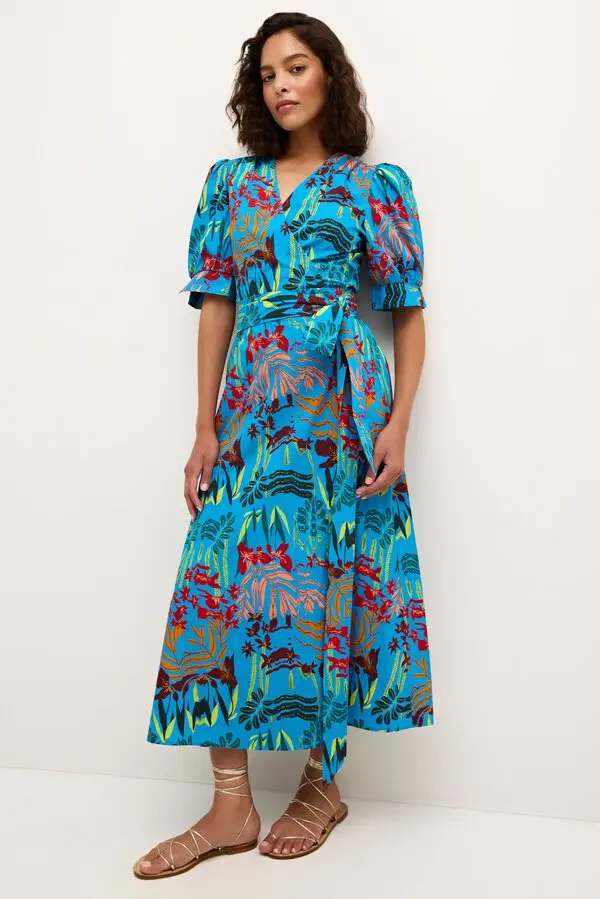 MARIE OLIVER Rita Wrap Dress - Amazon Azure