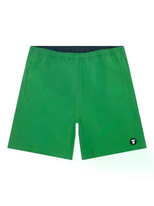 AAPE BY *A BATHING APE Logo-patch Shorts - Green