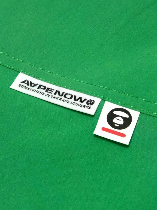 AAPE BY *A BATHING APE Logo-patch Shorts - Green