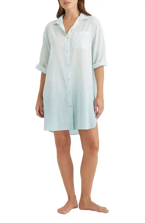 PAPINELLE Ombré Cotton Voile Nightshirt - Eggshell