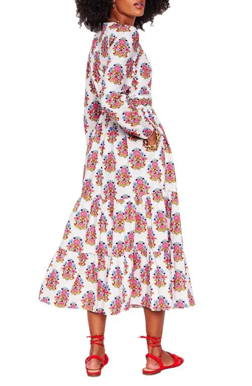 Boden Violet Floral Print Midi Dress In Ivory - 40% Off | Editorialist