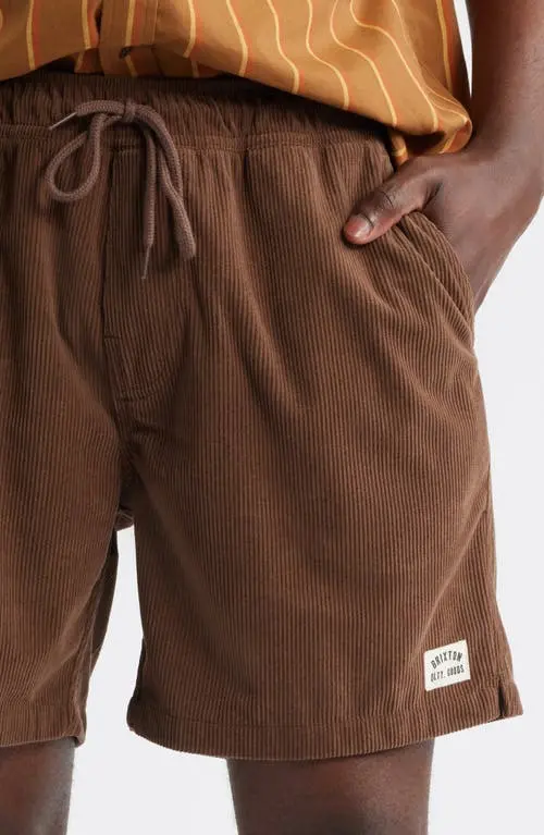 Brixton Corduroy Relaxed Fit Shorts - Pinecone Brown