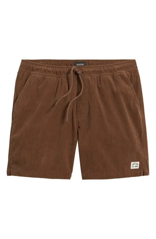 Brixton Corduroy Relaxed Fit Shorts - Pinecone Brown