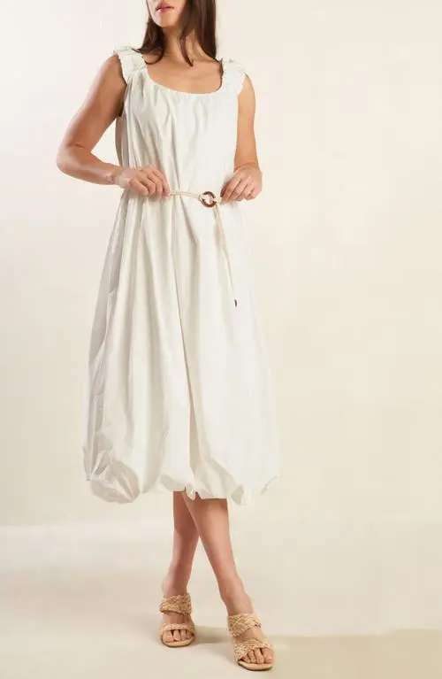 FREEMARKET Belted Bubble Hem Midi Dress