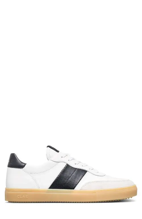 Clae Davis Perforated Low Top Sneakers - White Black Light Natural Gum