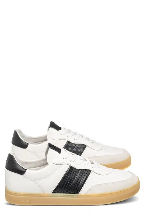 Clae Davis Perforated Low Top Sneakers - White Black Light Natural Gum
