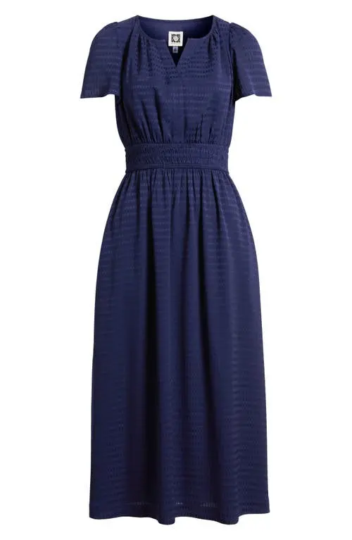 Anne Klein Patio Tonal Stripe Midi Dress