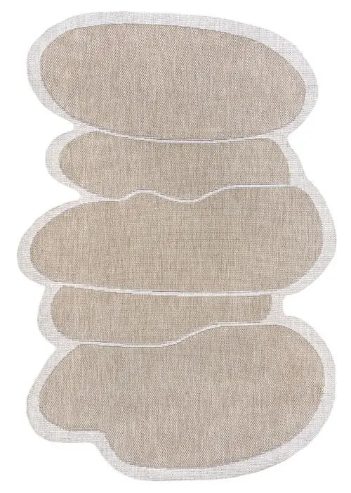 JONATHAN Y Jasper Modern Rustic Abstract Indoor/outdoor Shaped Area Rug - Beige/cream