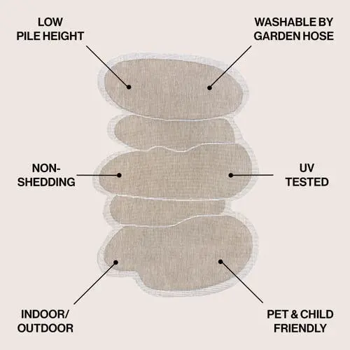 JONATHAN Y Jasper Modern Rustic Abstract Indoor/outdoor Shaped Area Rug - Beige/cream