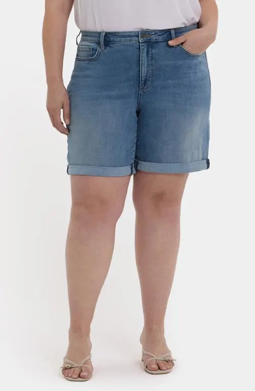 NYDJ Diana Relaxed Fit Cuffed Denim Shorts - Barcelona Breeze