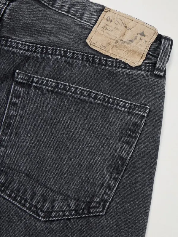 ORSLOW Black Denim Stone Wash Wide-leg Jeans - Gray