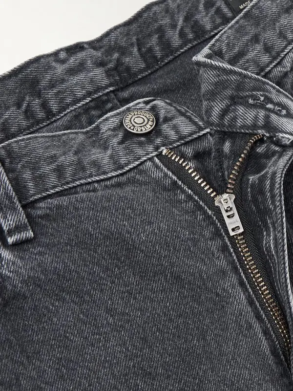 ORSLOW Black Denim Stone Wash Wide-leg Jeans - Gray
