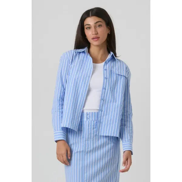 BY TESS COLLECTION Amy Pinstripe Blouse