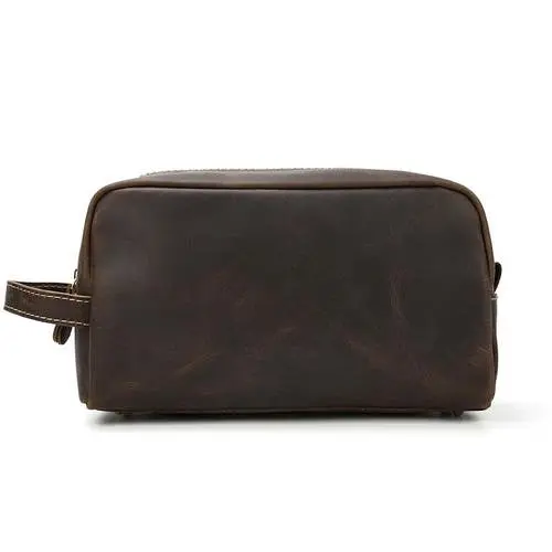 STEEL HORSE LEATHER The Wanderer Toiletry Bag - Dark Brown