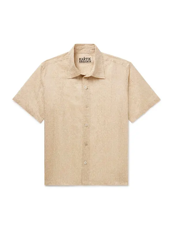 KARTIK RESEARCH Printed Silk-gauze Shirt - Neutrals