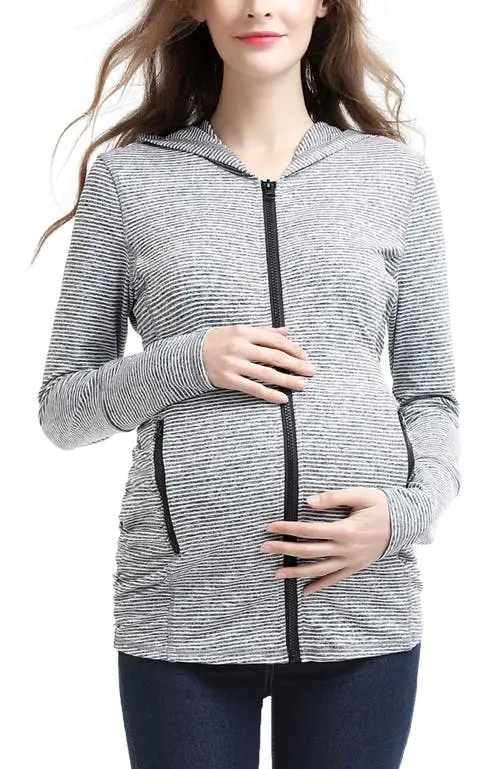 KIMI + KAI Haven Striped Maternity Hoodie