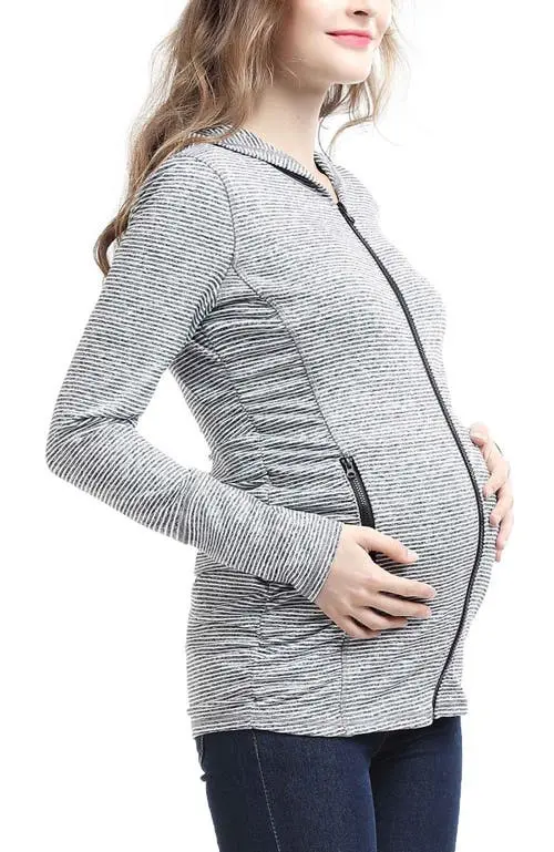 KIMI + KAI Haven Striped Maternity Hoodie
