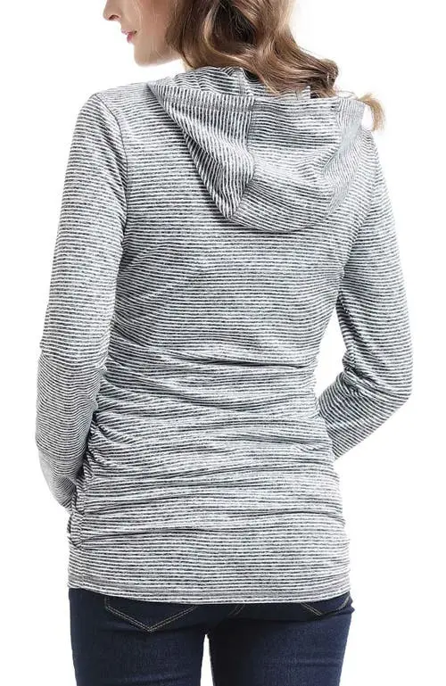 KIMI + KAI Haven Striped Maternity Hoodie
