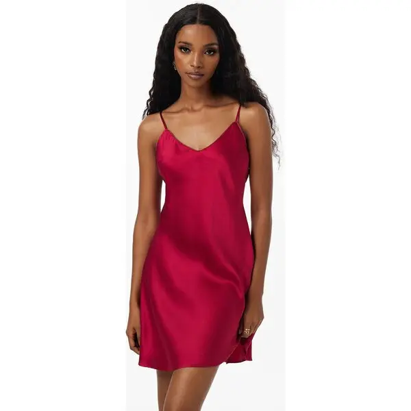 SILKSILKY Pure Silk Slip Dress - Wine