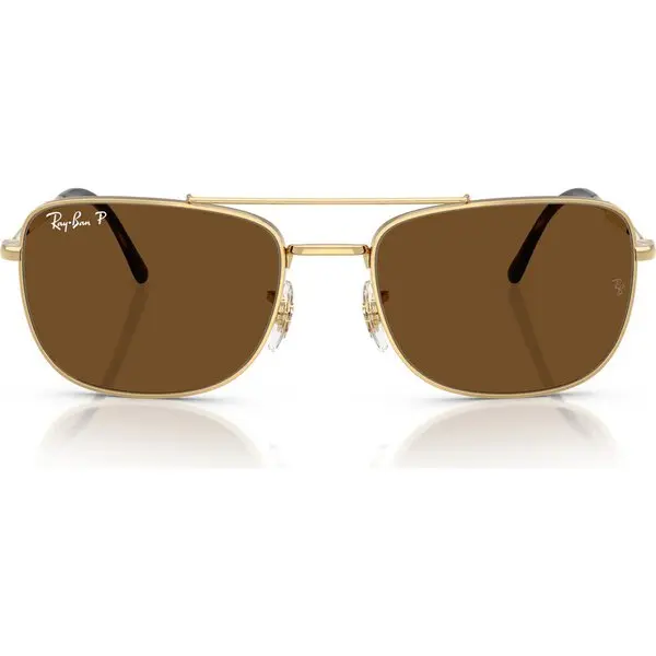 Ray-ban 62mm Polarized Rectangle Sunglasses - Arista